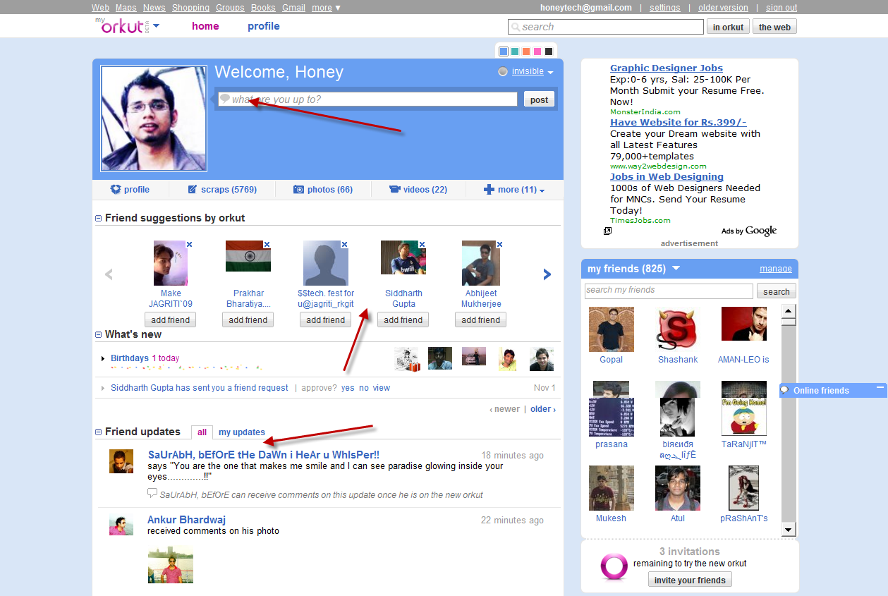 New Orkut follows the facebook - Check How | Honeytech Blog